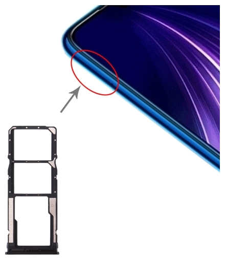 Γνήσιο Original Xiaomi Redmi Note 8 Sim Card Tray Θήκη κάρτας Black